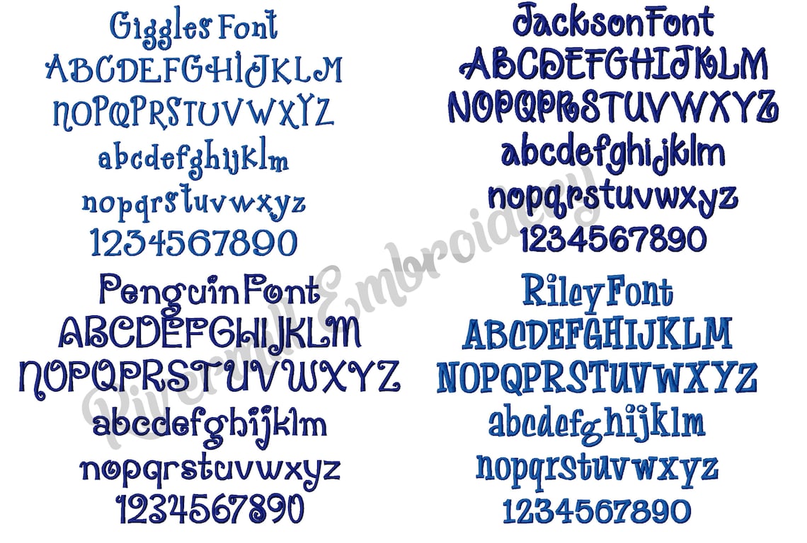 Kids Font Pack 1 10 Different Machine Embroidery Fonts 3 - Etsy