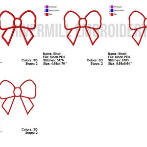 Applique Bow Machine Embroidery Design - Instant Download Digital ...