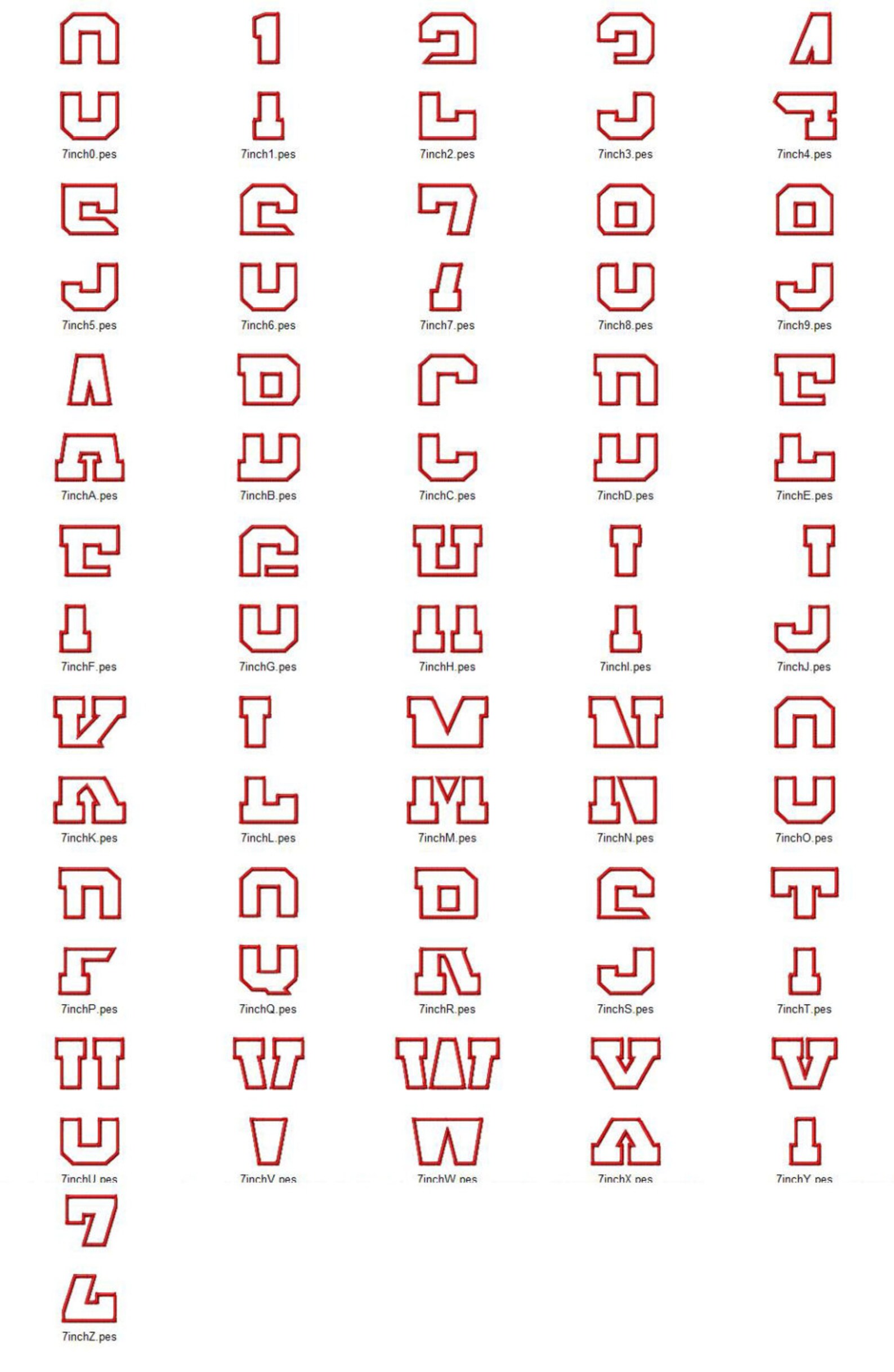 Split Varsity Alphabet Machine Embroidery Alphabet 4 Sizes - Etsy