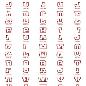 Split Varsity Alphabet Machine Embroidery Alphabet - 4 Sizes - BX Files ...