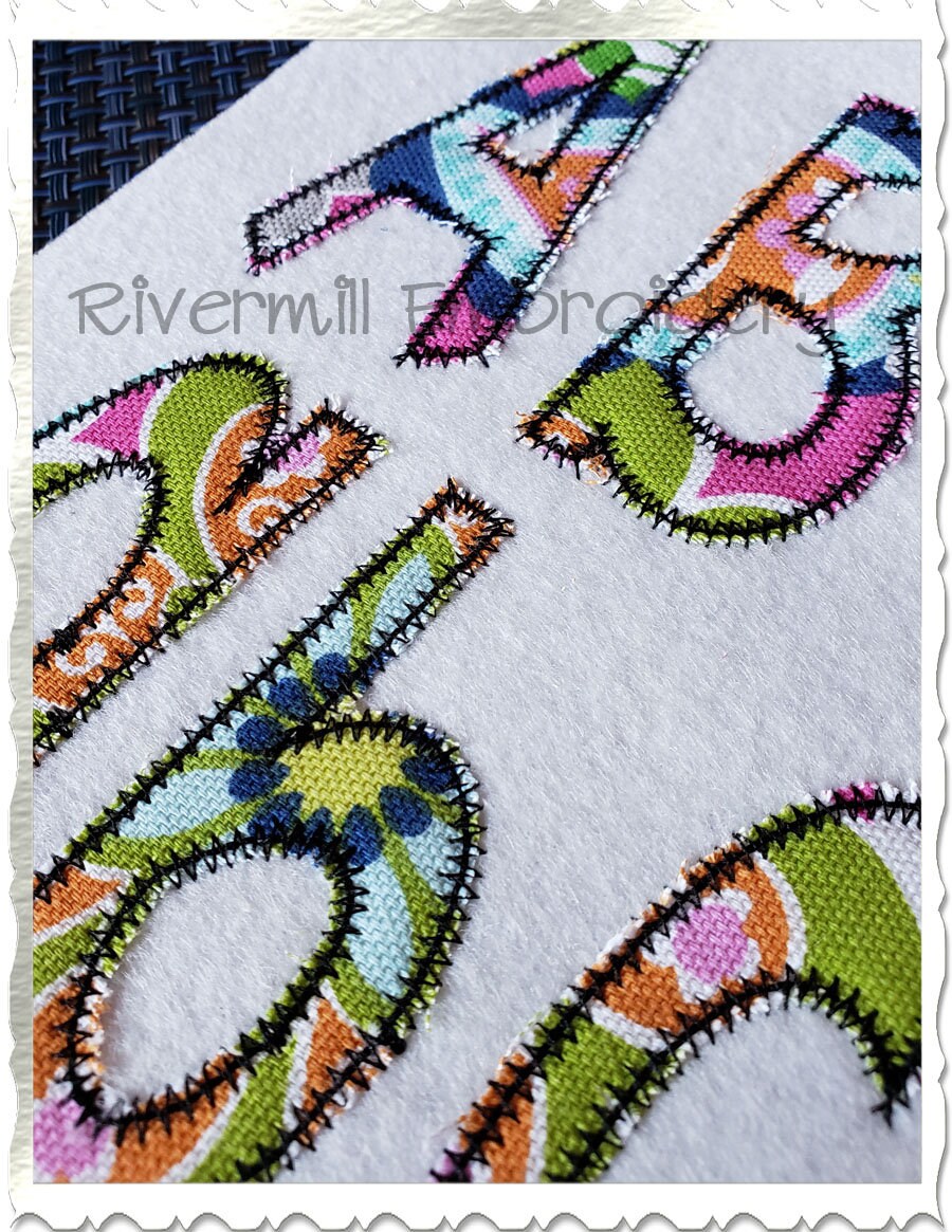 Stretch Zig Zag Applique Machine Embroidery Font Alphabet 4 Etsy