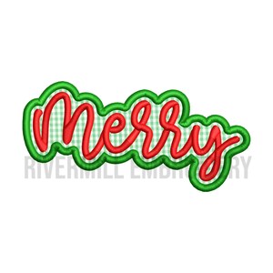 Merry Applique Machine Embroidery Design - 4 Sizes - Instant Download ...