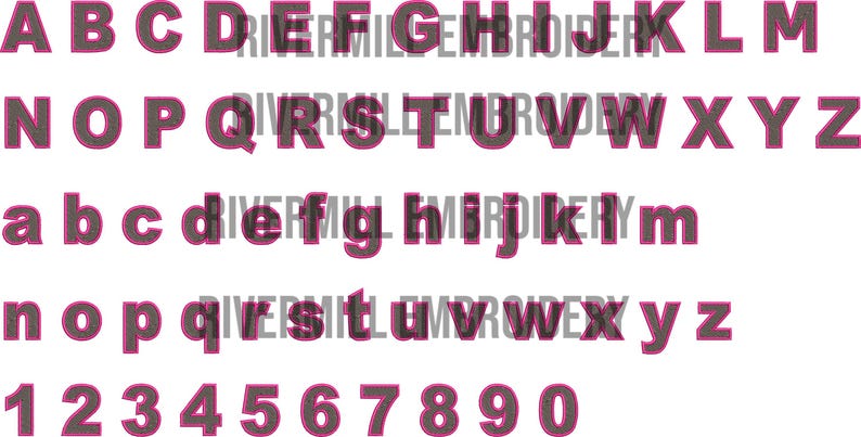 2 Color Block Machine Embroidery Font Monogram Alphabet - 3 Sizes - BX ...