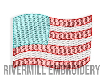 Mini Fill Patriotic American Flag Machine Embroidery Design - Etsy