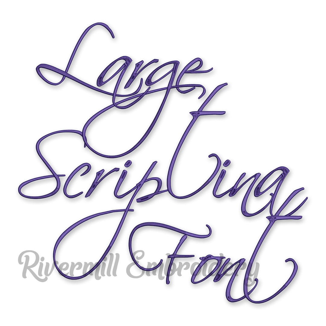 Large Scriptina Machine Embroidery Font Monogram Alphabet - 3 Sizes ...