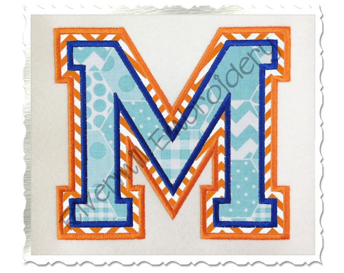 No. 20 Double Applique Monogram Font Embroidery Designs 4x4 INSTANT ...