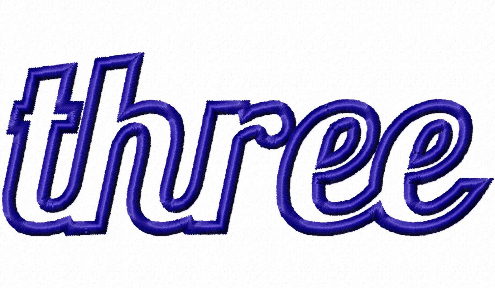 Applique Word three Machine Embroidery Design 3 - Etsy
