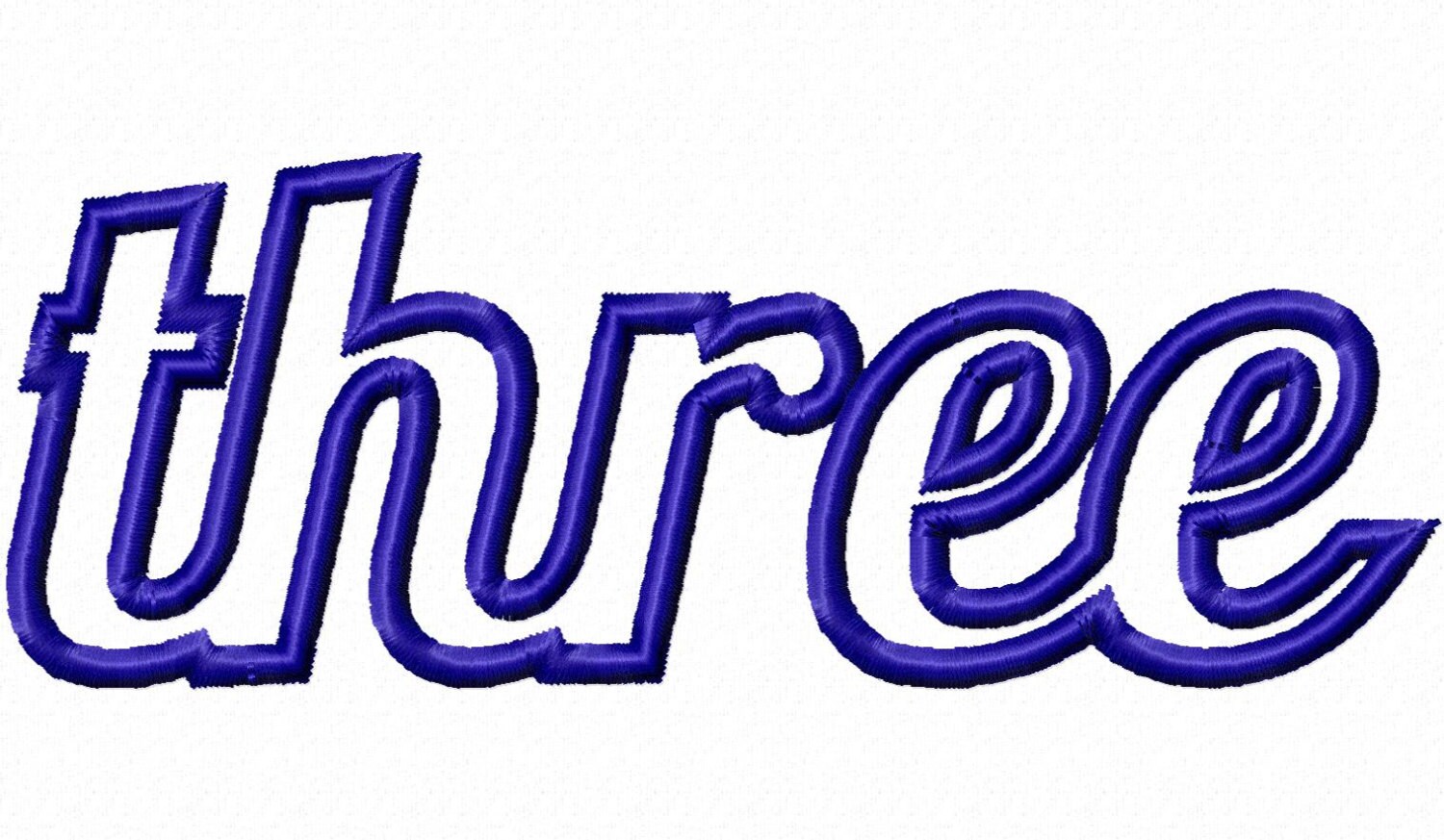 Applique Word three Machine Embroidery Design 3 - Etsy
