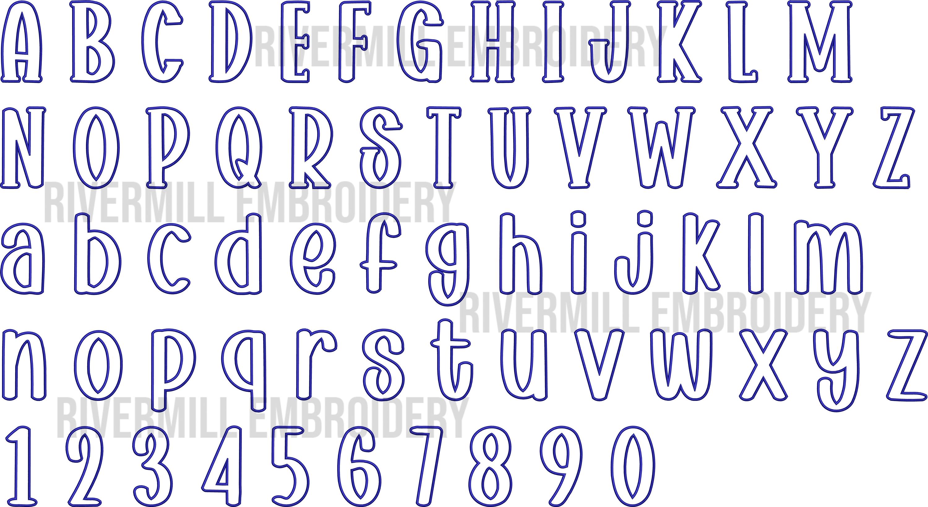 Sam Applique Machine Embroidery Font Monogram Alphabet - 4 Sizes - BX ...