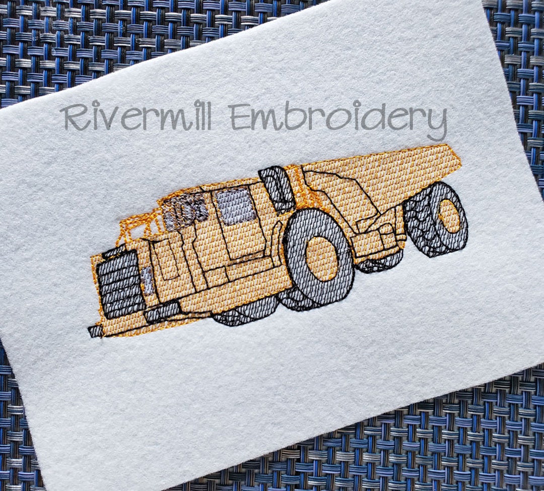 Sketch Style Dump Truck Machine Embroidery Design - 4 Sizes - Etsy