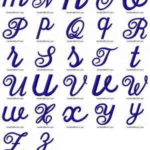 Elegant Script Machine Embroidery Font Monogram Alphabet - 3 Sizes - BX ...