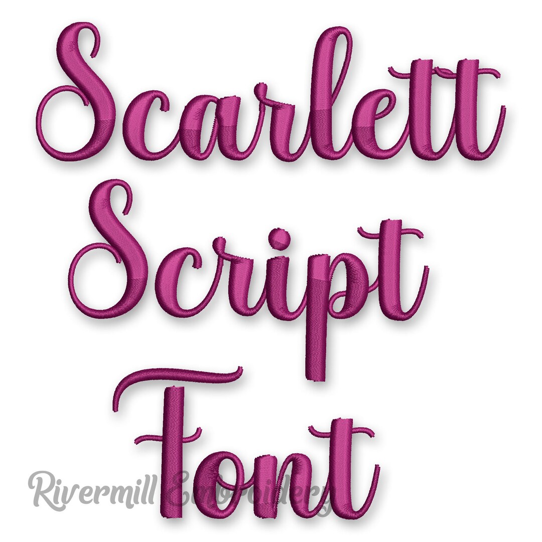 Scarlett Script Machine Embroidery Font Monogram Alphabet - 3 Sizes - BX Files Instant Download ...