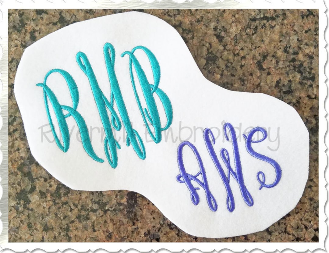 Classic Script 3 Letter Monogram Machine Embroidery Font Alphabet - 3 ...
