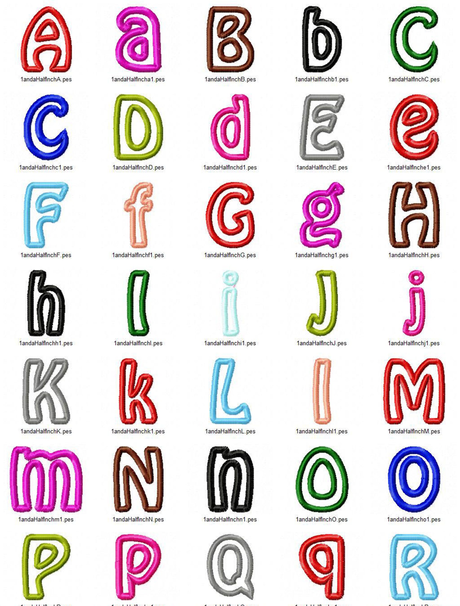 Small 1 1/2 Inch Hobo Applique Machine Embroidery Font Alphabet - Etsy