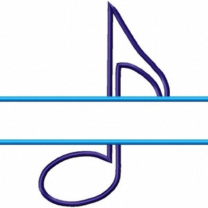 Split Music Note Machine Embroidery Design - 4 Sizes - Instant Download ...