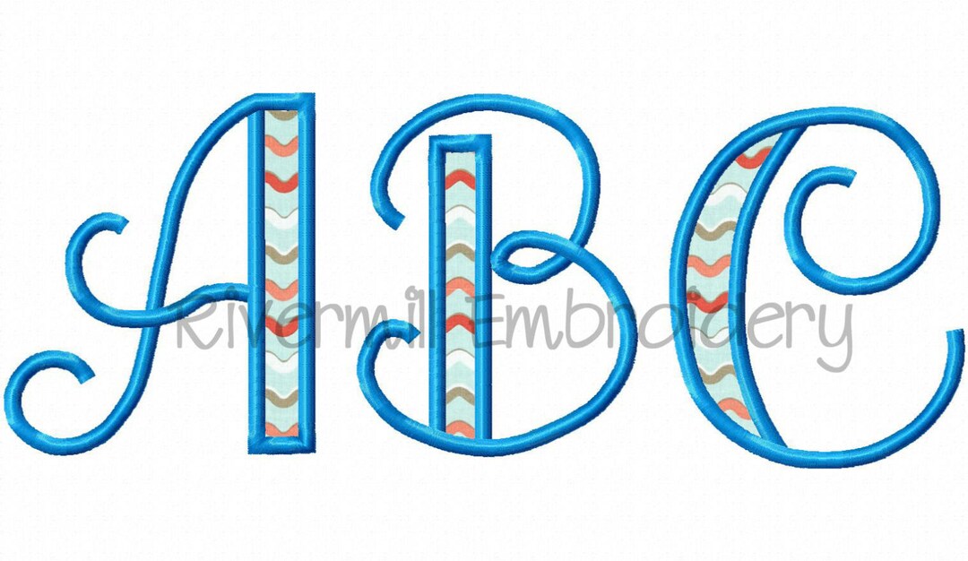 Hailey Applique Machine Embroidery Font Monogram Alphabet - 4 Sizes ...