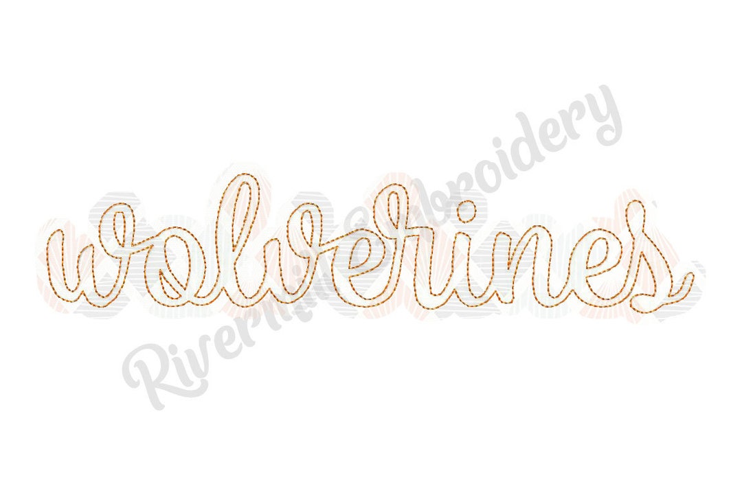 Raggy Applique Script Wolverines Machine Embroidery Design 4 Sizes - Etsy