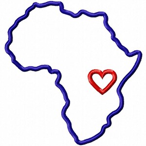 Applique Africa With a Heart Machine Embroidery Design - 4 Sizes ...