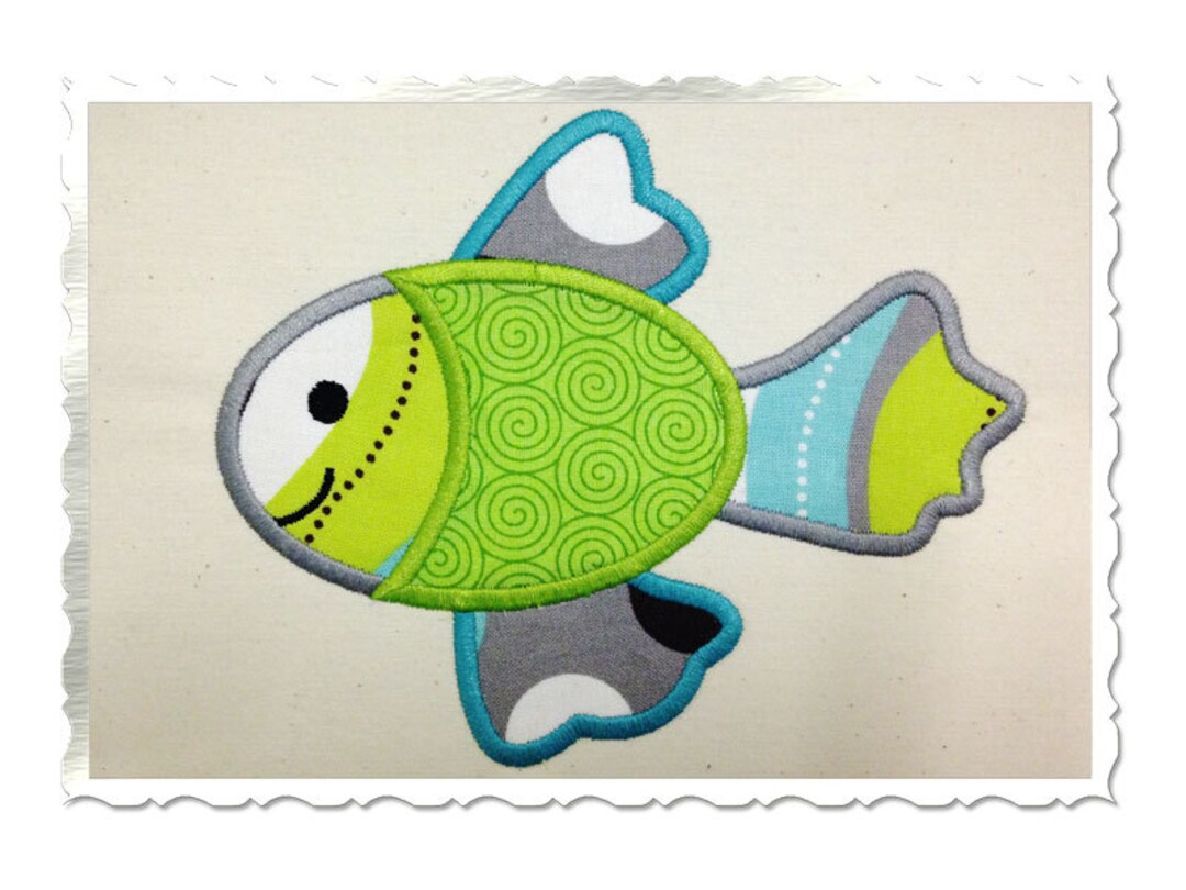 Applique Fish Machine Embroidery Design - 4 Sizes - Instant Download ...