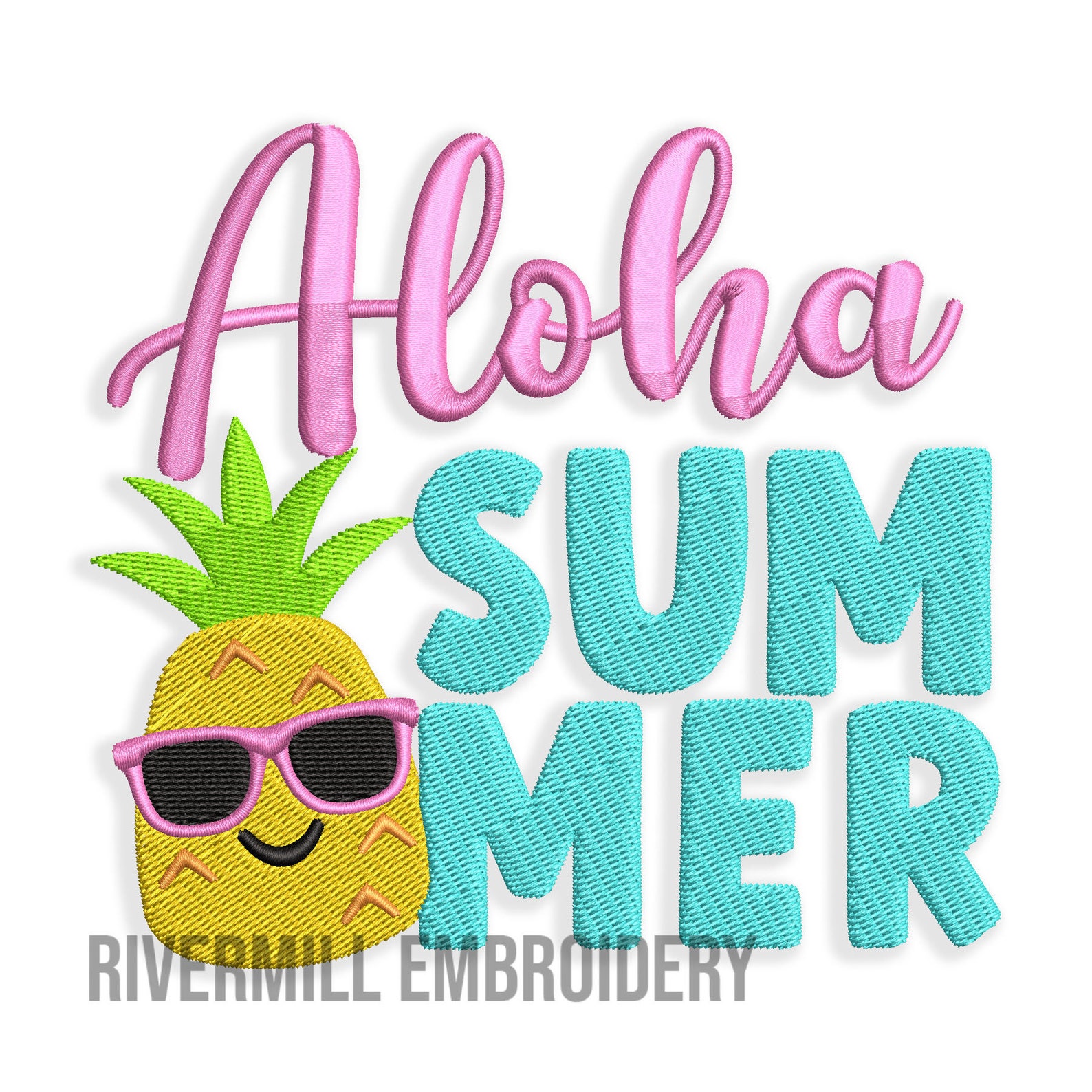 Aloha Summer Machine Embroidery Design - Instant Download PES DST ...