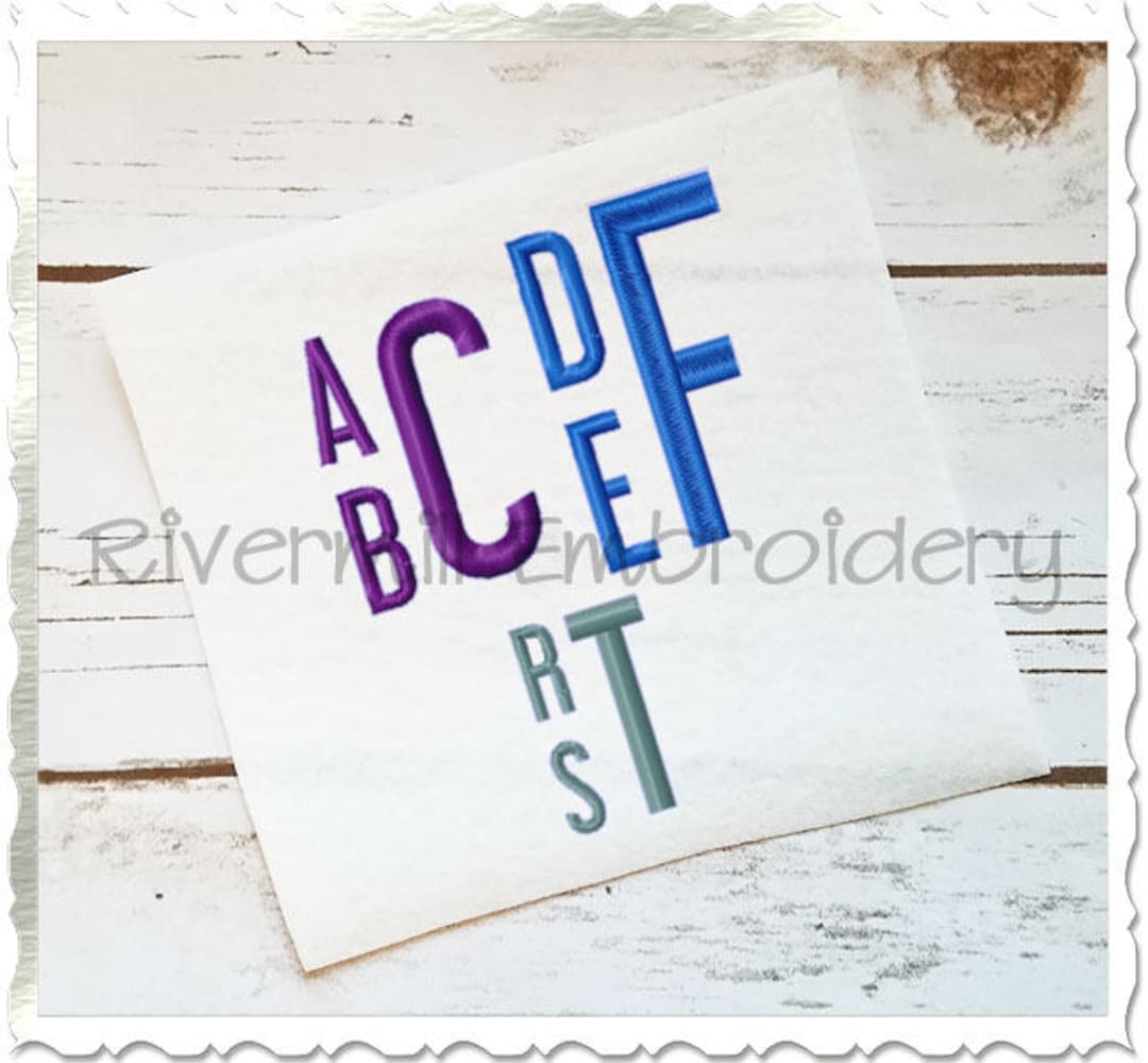 Stacked Monogram 2 Machine Embroidery Alphabet Font - 3 Sizes - BX ...