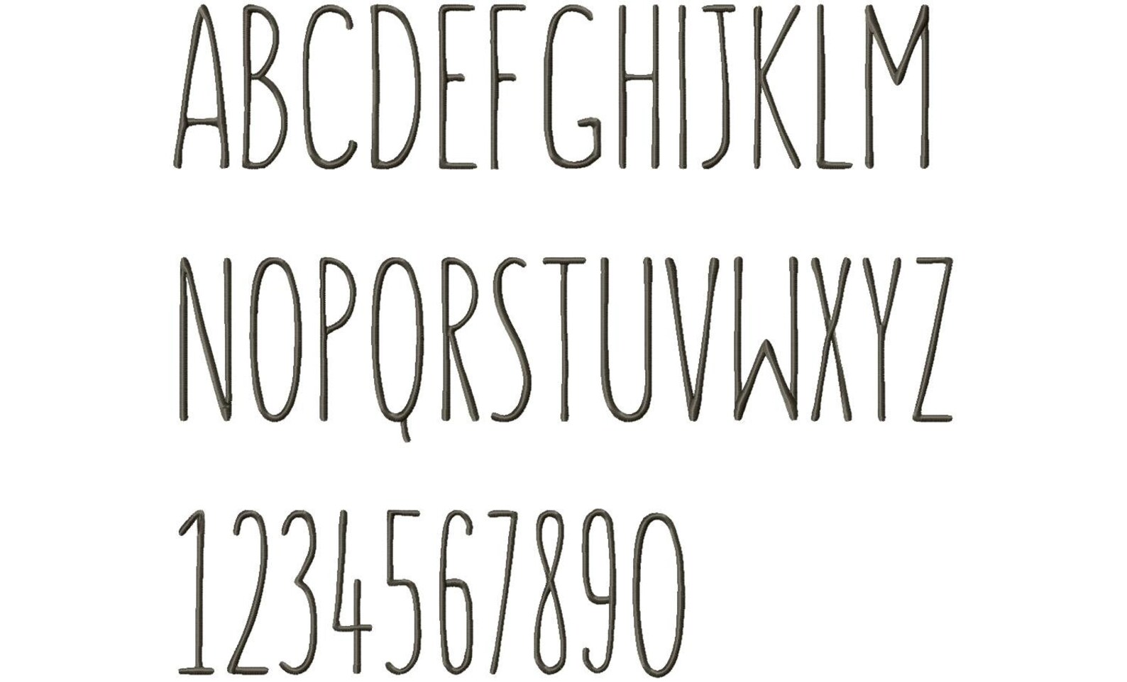 Large Farm Style Machine Embroidery Font Monogram Alphabet - 3 Sizes ...