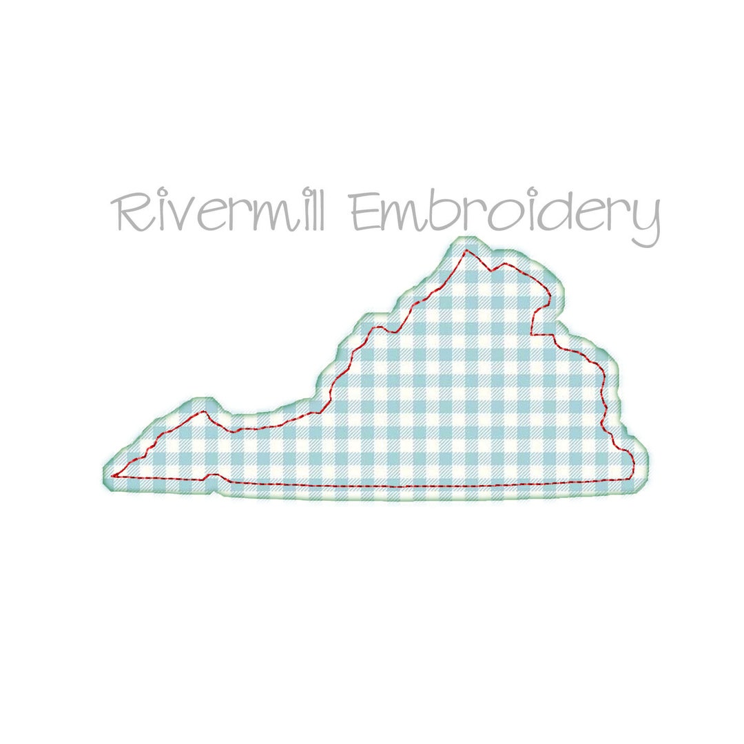 Raggy Applique State of Virginia Machine Embroidery Design - 4 Sizes ...