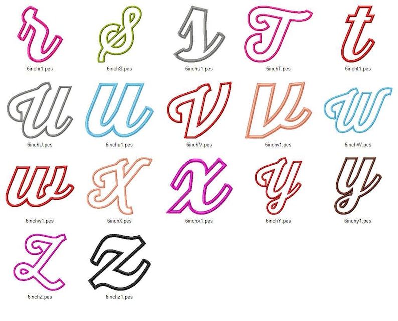 Sporty Script Applique Machine Embroidery Font Alphabet - 3 Sizes - BX ...