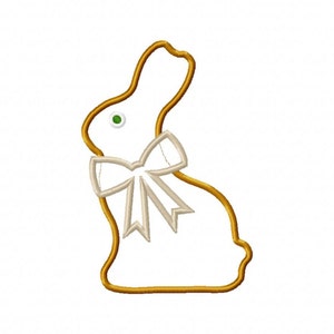 Chocolate Bunny With a Bow Applique Machine Embroidery Design - 4 Sizes ...