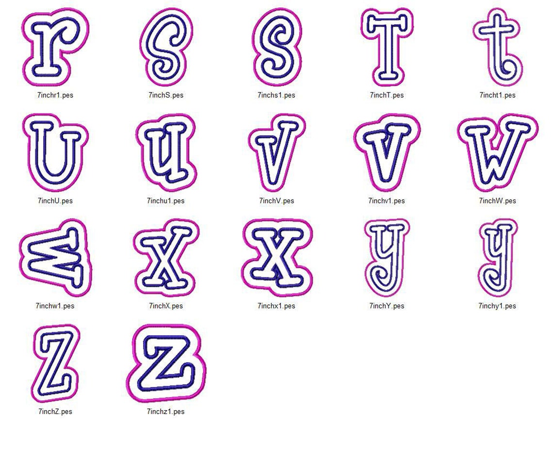 Double Applique Boyz R Gross Machine Embroidery Font Alphabet - 4 Sizes ...