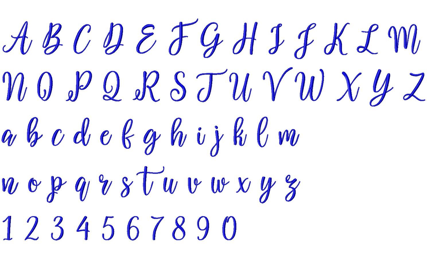 Rachel Script Machine Embroidery Font Monogram Alphabet - 3 Sizes - BX ...