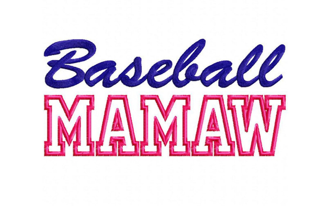 Baseball Mamaw Applique Machine Embroidery Design - 3 Sizes - Instant ...