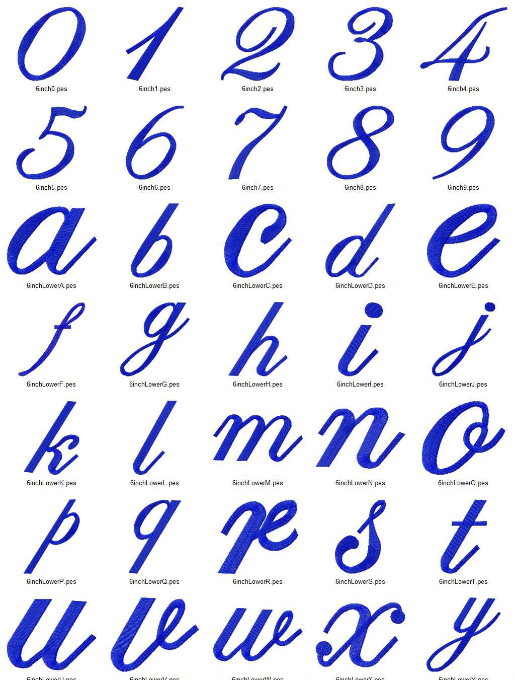 Large Edwardian Script Machine Embroidery Font Alphabet 3 | Etsy