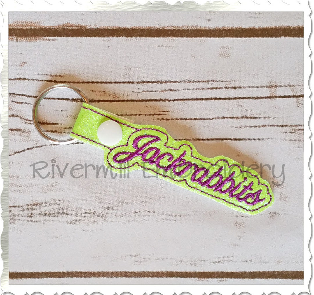 Jackrabbits in the Hoop Snap Tab Key Fob Machine Embroidery Design - Etsy