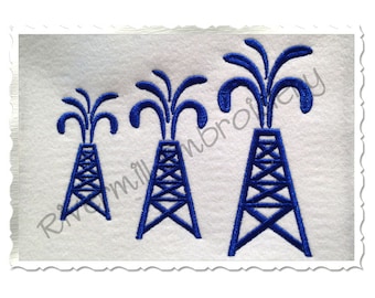 Large Oil Rig Machine Embroidery Design 4 Sizes | Etsy