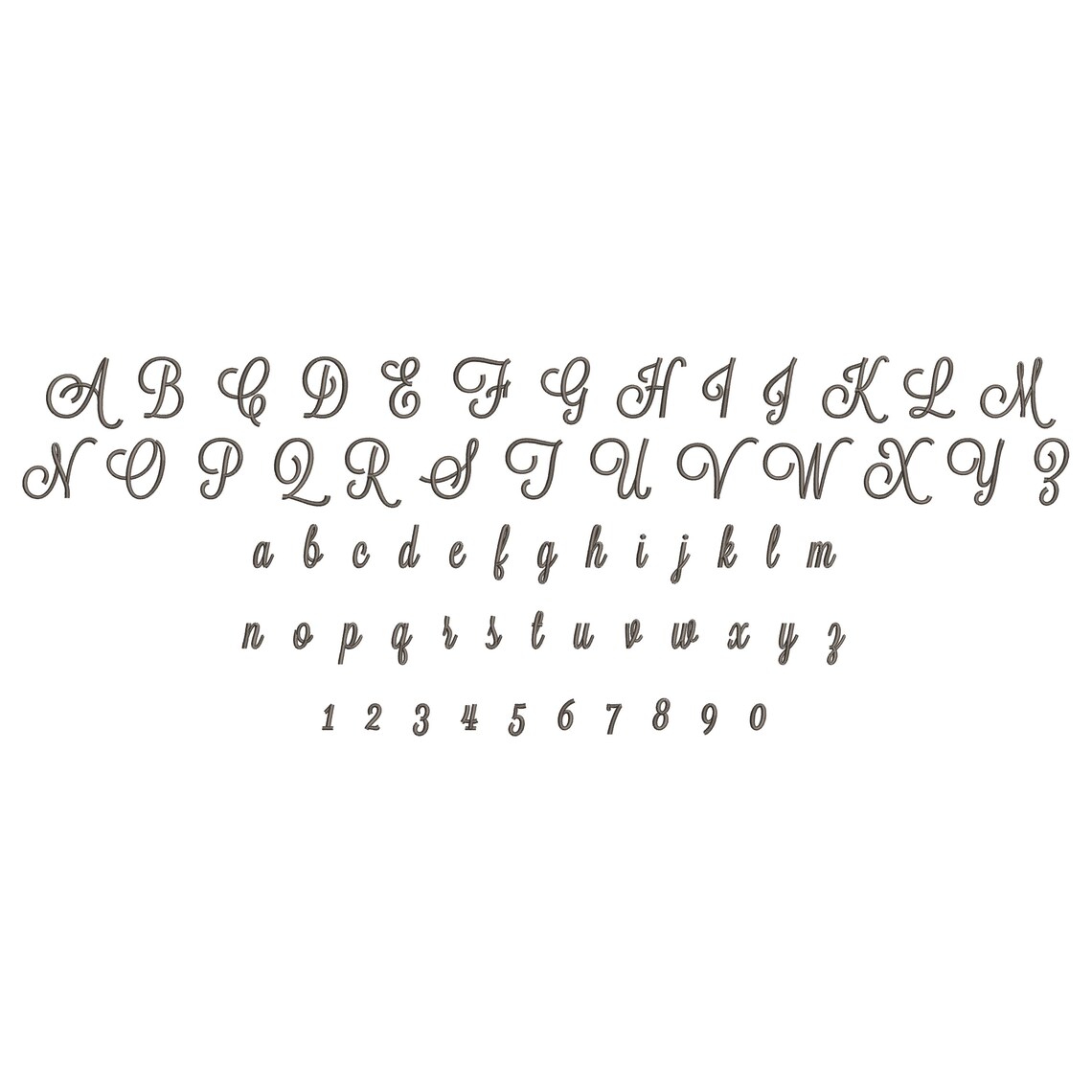 Small Anna Script Machine Embroidery Font Monogram Alphabet - 2 Sizes ...