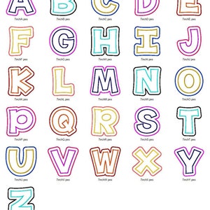 Double Applique Happy Machine Embroidery Font Monogram Alphabet 4 Sizes ...