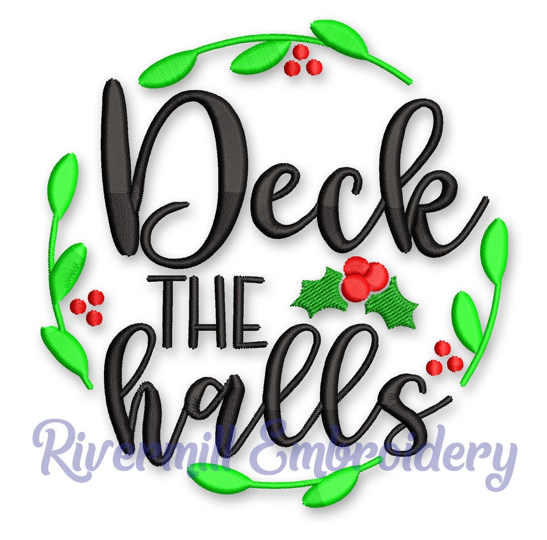 Deck the Halls Christmas Machine Embroidery Design - 3 Sizes - Etsy
