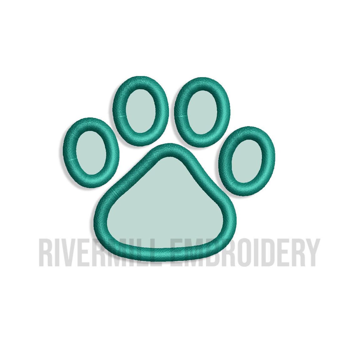 Small Applique Paw Print Machine Embroidery Design - 4 Sizes - Instant ...