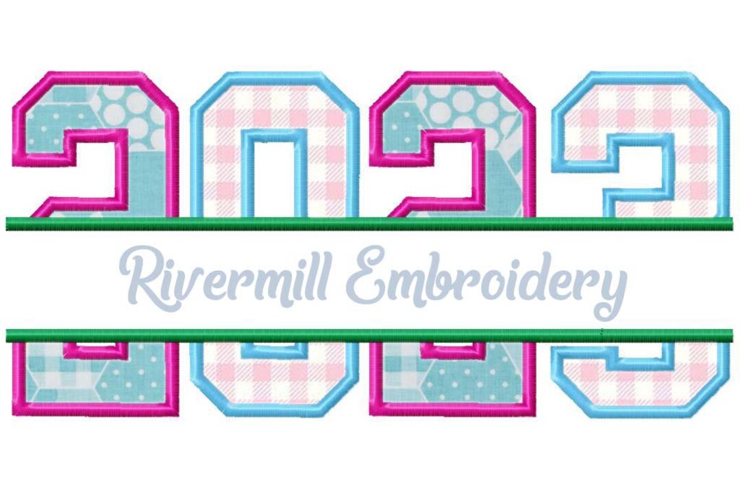 Split 2023 Applique Machine Embroidery Design 4 Sizes - Etsy