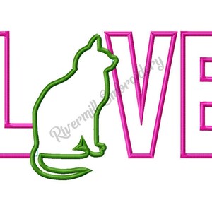 Applique Cat Love Machine Embroidery Design - 4 Sizes - Instant ...
