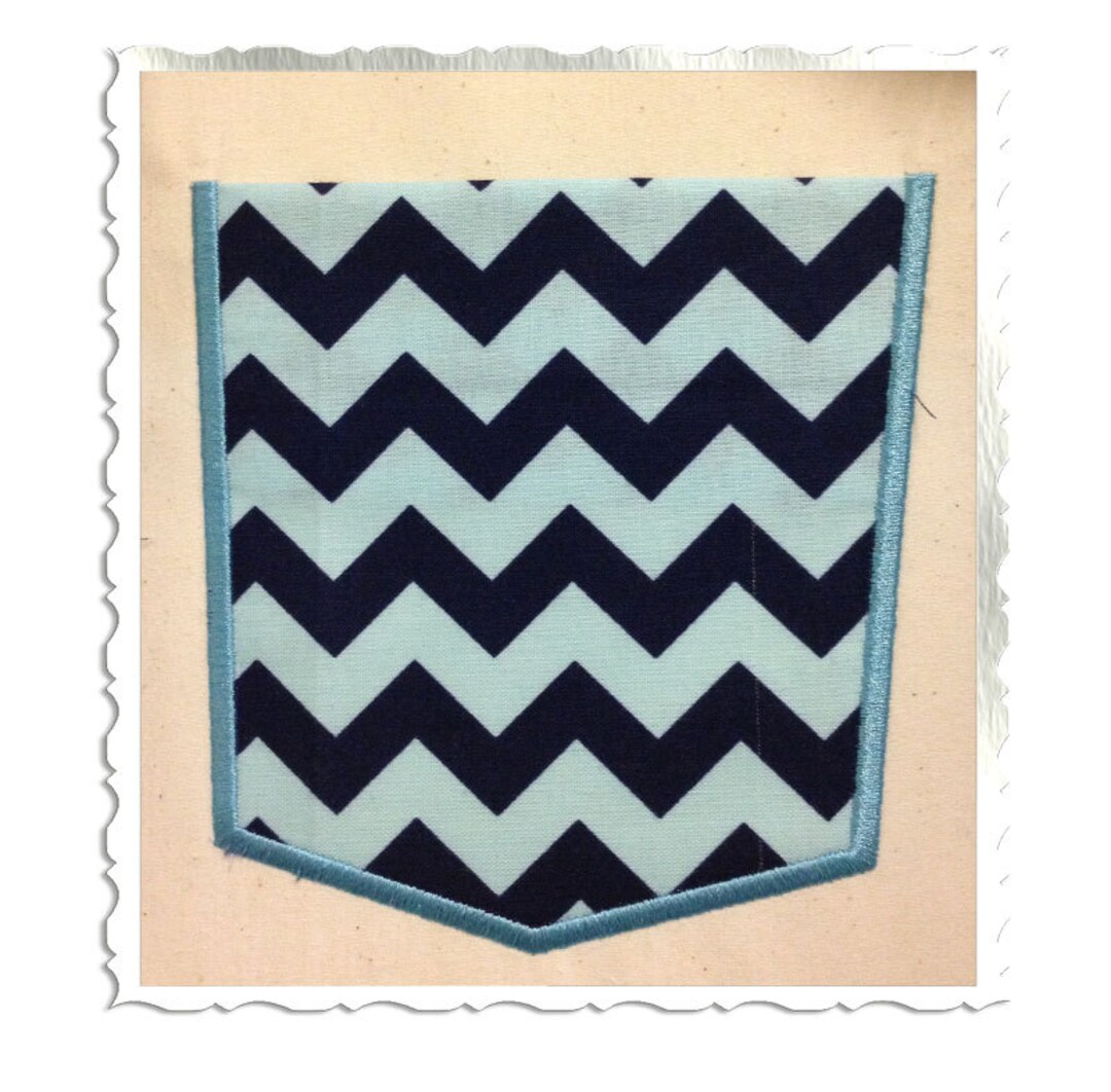 Applique Pocket Machine Embroidery Design - 10 Sizes - Instant Download ...