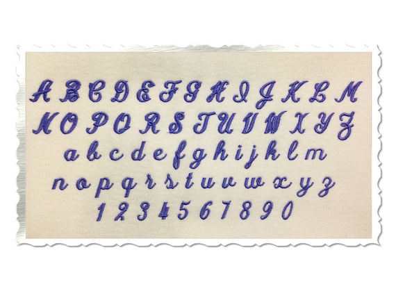 Small Mini Simple Script Machine Embroidery Font Monogram - Etsy