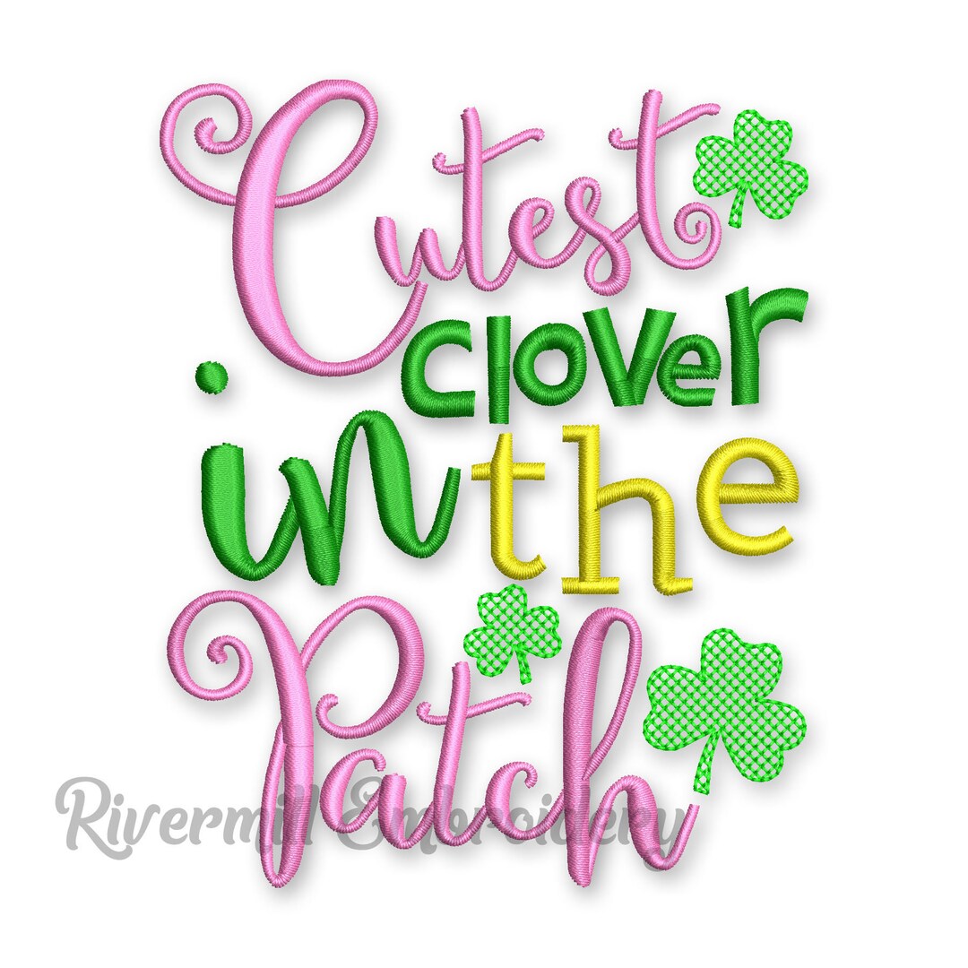 Cutest Clover in the Patch Machine Embroidery Design - 4 Sizes - Etsy