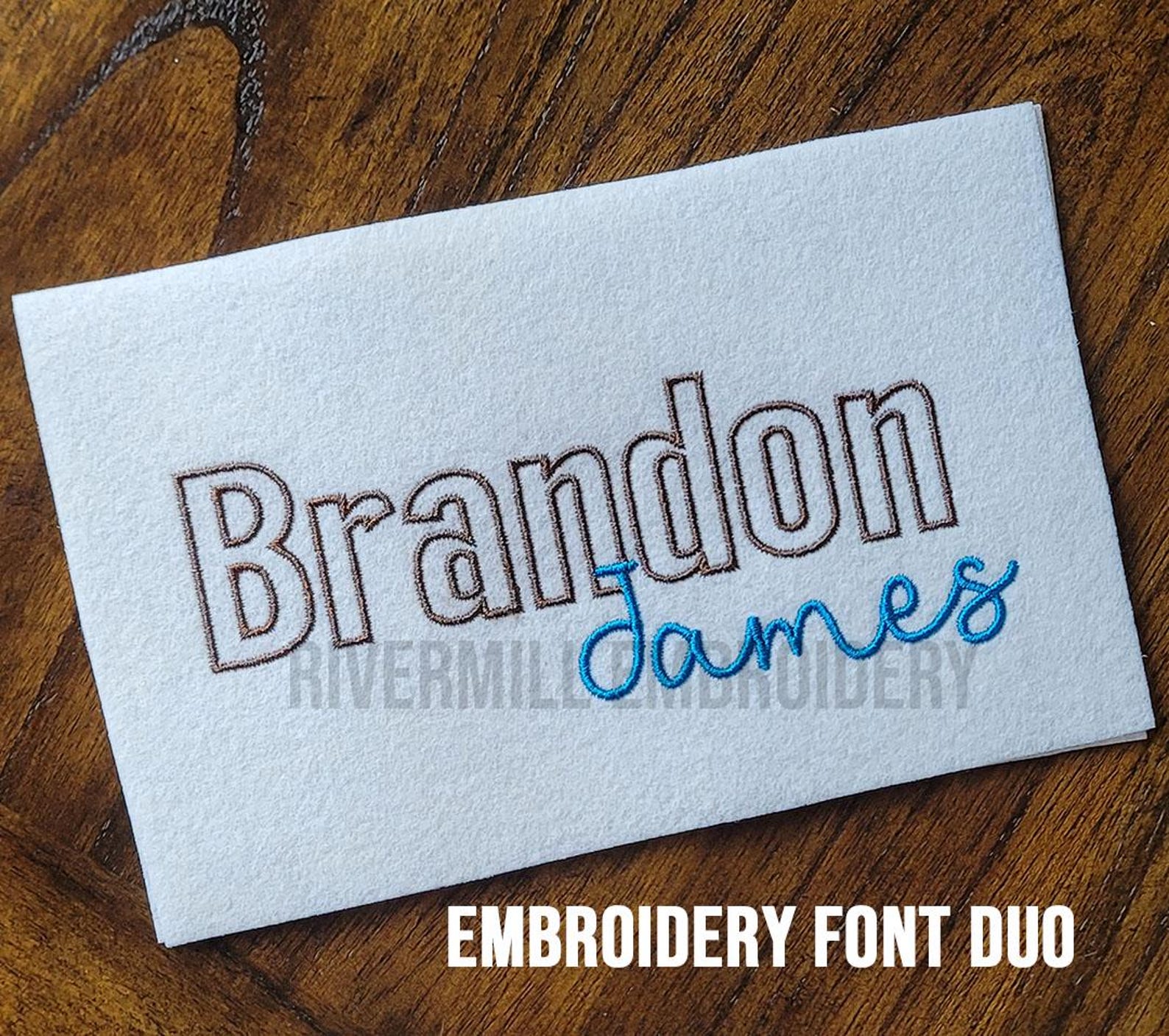 Brandon James Machine Embroidery Font Duo Alphabet - 3 Sizes - Two ...
