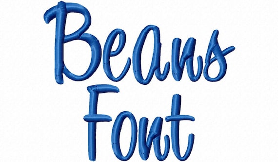 Beans Machine Embroidery Font Monogram Alphabet 3 Sizes - Etsy
