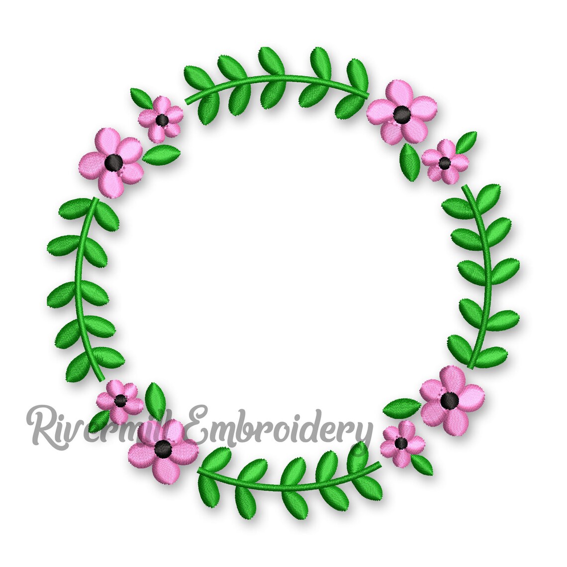 Flower Wreath Monogram Frame Machine Embroidery Designs 4 | Etsy
