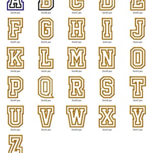 Double Applique Varsity Collegiate Machine Embroidery Font Monogram ...