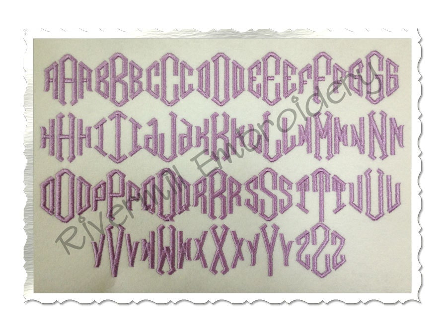1 1/2 Size ONLY Point Monogram Machine Embroidery Font | Etsy