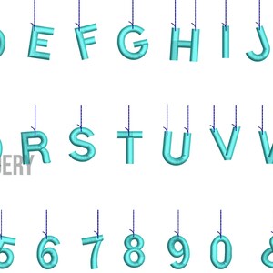 Hanging Letters Embroidery Font Monogram Alphabet - BX Files Instant ...